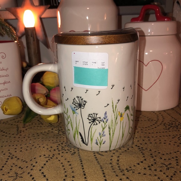 Rae Dunn | Dining | Rae Dunn Blessed Mug With Wood Lidcoaster Flowers ...